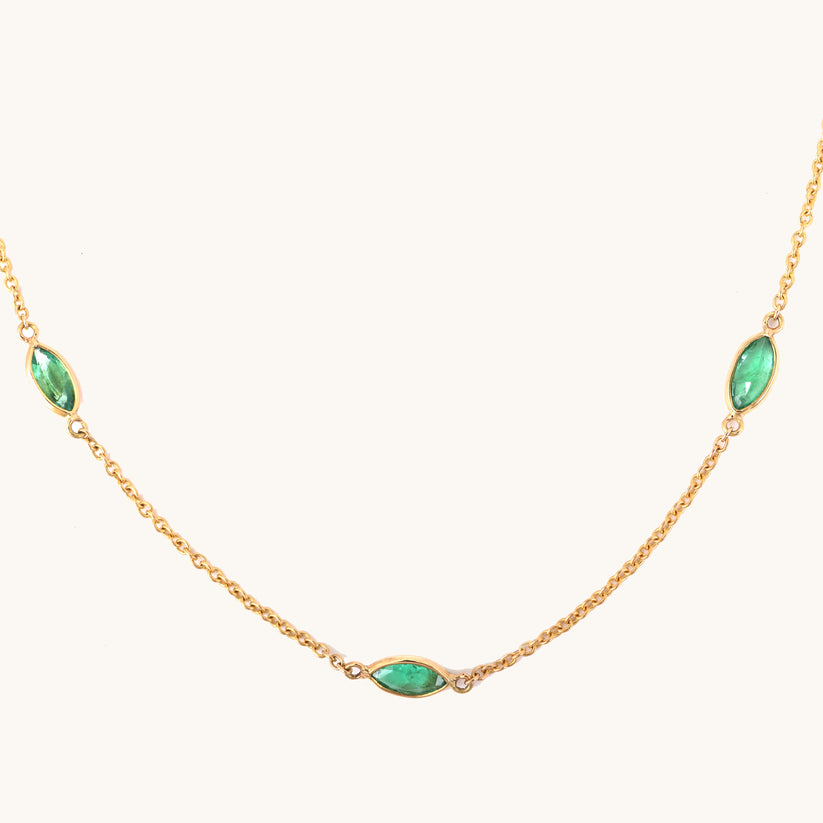 18kt Fancy Emerald Gold Chain – Caratly